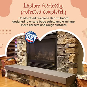 Baby Safety Foam Soft Seat Edge Cushion Fireplace Hearth Guard Bumper Pad Child Proof Padding (Large, Gray-fits Width from-81-104")