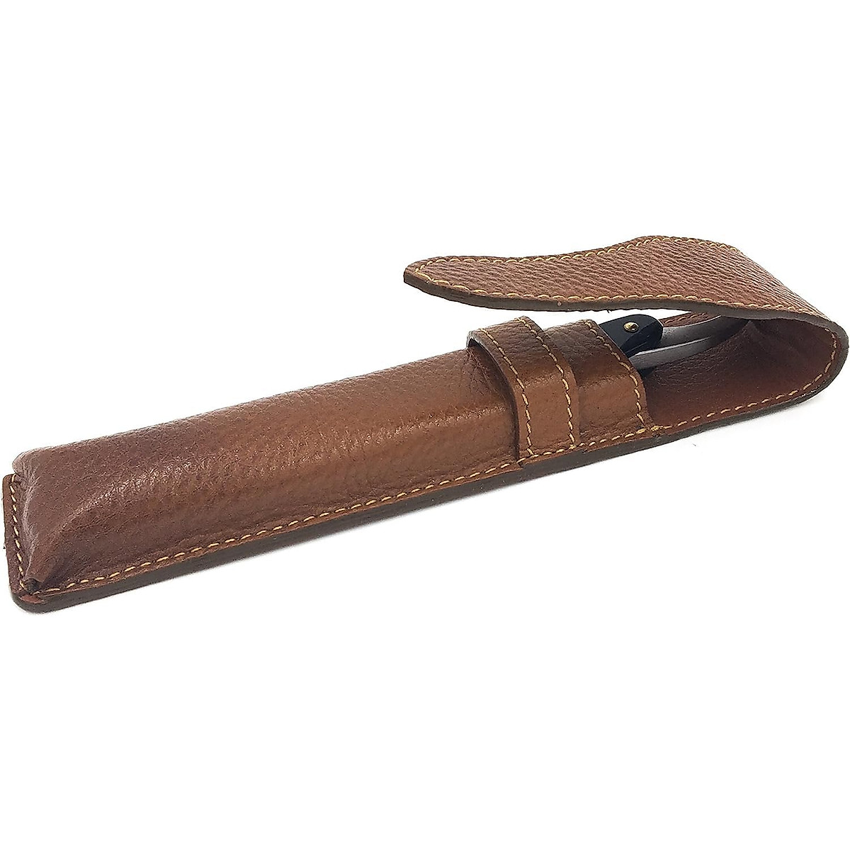 Parker Leather Saddle Brown Protective/Travel Case for Straight, Shavette and Barber Razors - from Parker Safety Razor