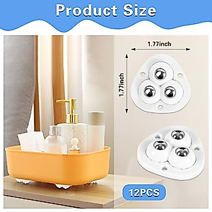 Mini Caster Wheels 12Pcs, NOVWANG Appliance Rollers Stainless Steel Triple Bead Self Adhesive Caster Wheels Sturdy Sticky Swivel Pulleys Universal Wheels for Kitchen, Box, Small Appliance Slider