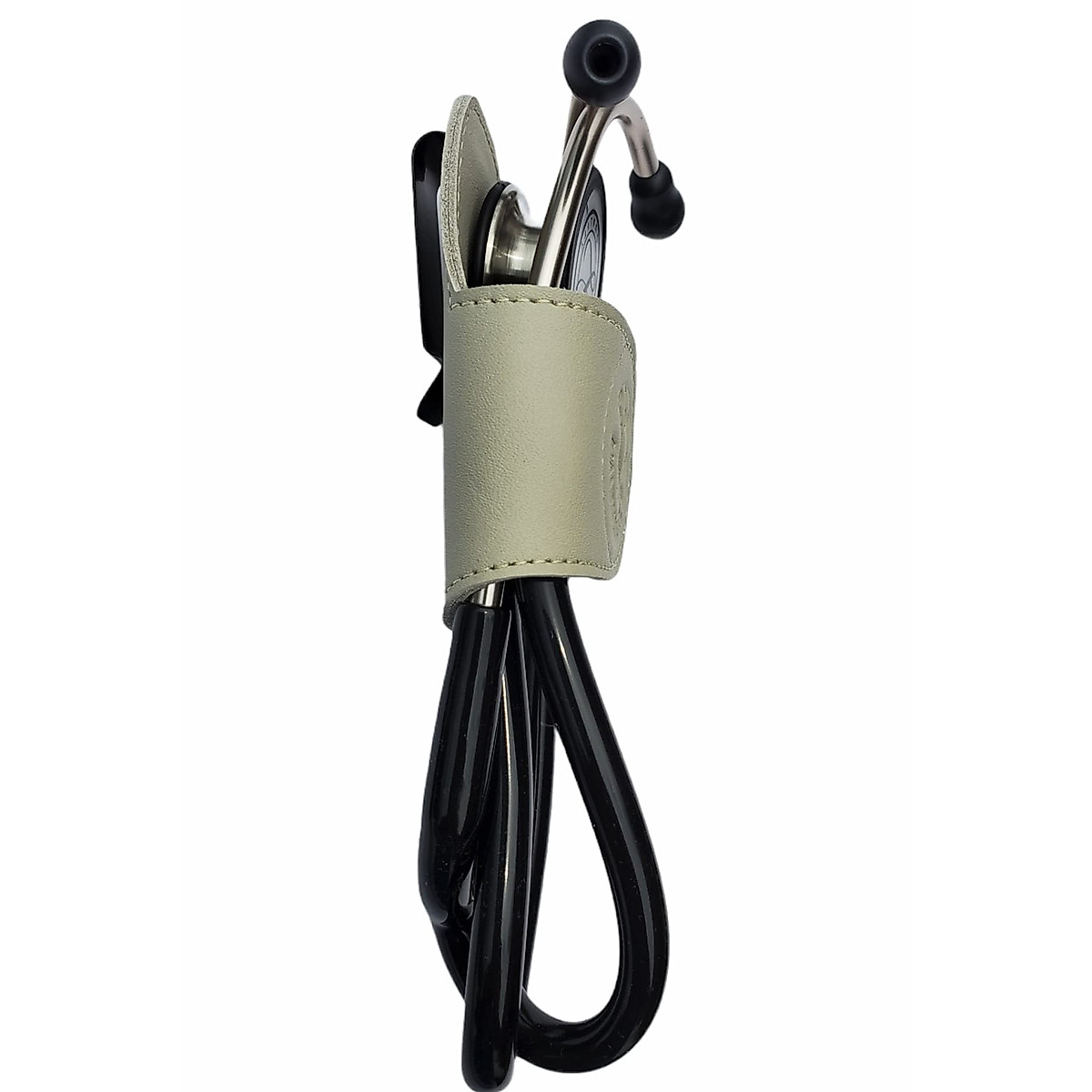 Stethoscope holder Pro Handmade in USA Real Leather (Beige new)