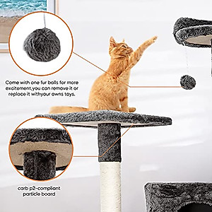 79in Cat Tree Tower for Indoor Cats Multi-Level Cat Furniture Condo Kitten Kitty Pet House with Scratching Posts, Plush Perch, Condo and Hammock