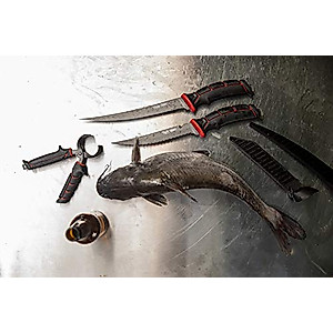 Ugly Stik Ugly Tools 9 Inch Flex Knife for Fishing, Fishing Fillet Knife for Anglers, Sharp Trailing Point Serrated Stainless Steel Blade, Non-Slip Grip Handle,Black