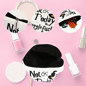 JYSILIYH Book Lover Makeup Bag Cosmetic Bag Girl Zipper Purse Travel Bag Wizard Hat Reading Lovers Gifts for Girl Women Birthday Anniversary Memorial Day Canvas Bag (Not Today)