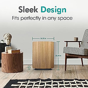 Alen FIT50 HEPA Air Purifier - Medical Grade Filtration H13 True HEPA for 900 SqFt - 99.9% Airborne Particle Removal- Allergens, Dust, Mold, Germs - Oak