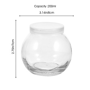 Hemoton 2pcs spherical pudding bottle glass honey bottles glass candy jars yogurt jars with caps yogurt storage glasses nuts jars mason jar glasses glass pudding jars with cover plastic