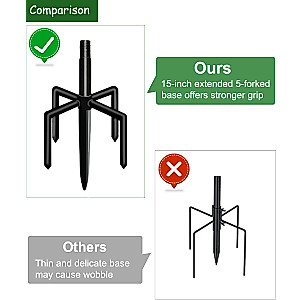 Mokeyder 105 Inch Bird House Pole Mount Kit, Adjustable Heavy Duty Bird Feeder Pole for Outdoors, Universal Mounting Post Set with 5-Prong Base, Black, 1 Pack