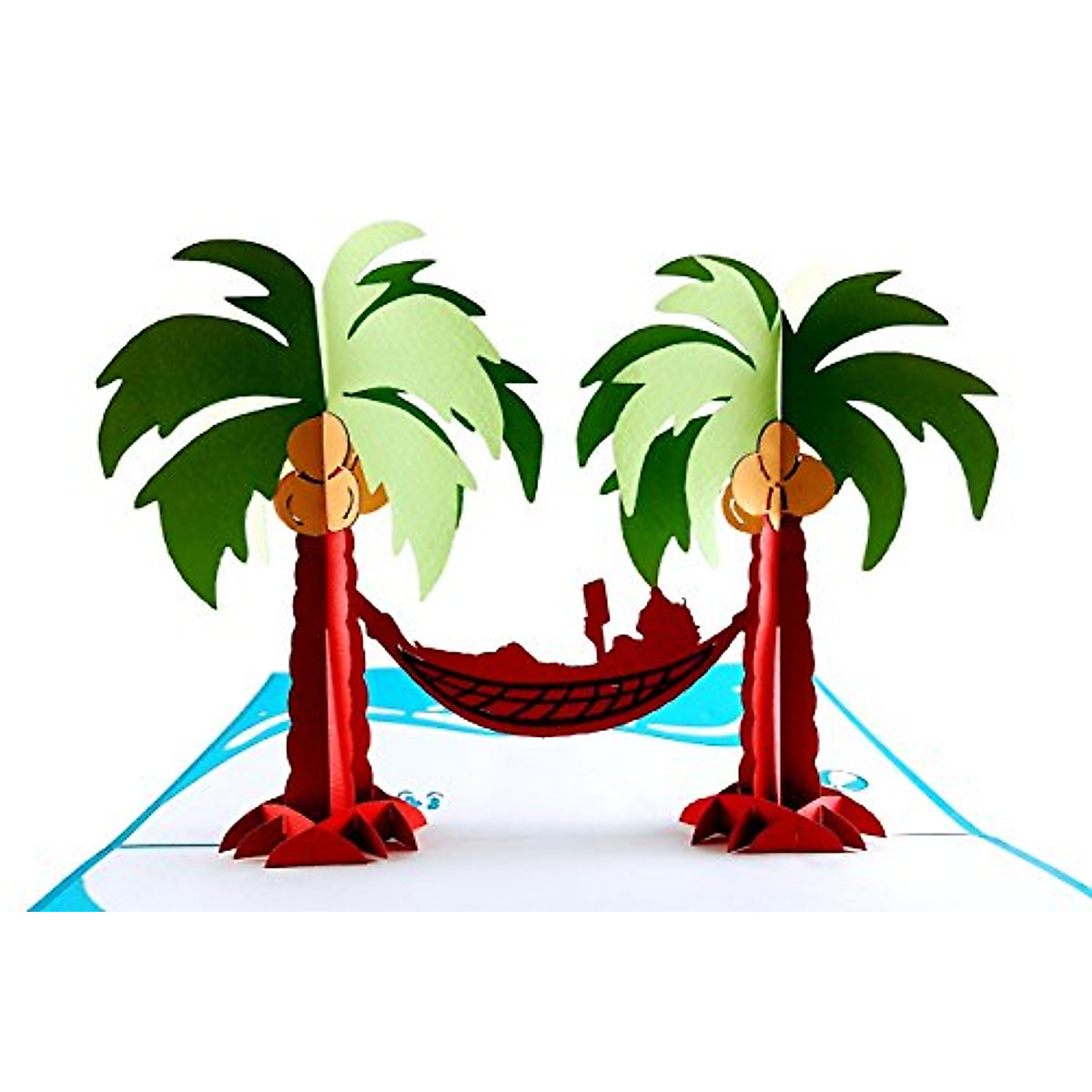 iGifts And Cards Funny Woman Relaxes on Beach 3D Pop Up Greeting Card – Happy Birthday Card For Her, Wife, Cute Tropical Sunshine Vacation, Congratulations On Your Retirement, 6" X 8"