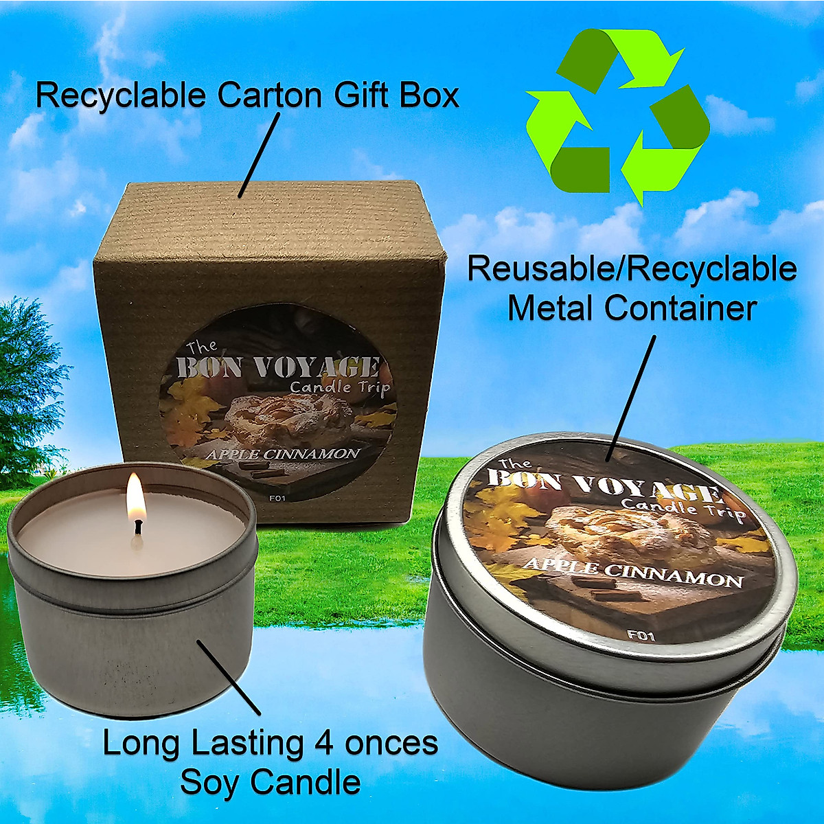 Bon Voyage Pool Chlorine Scented Candles - 4oz Jar Candle - Paraffin Wax Aromatherapy Candles for Home & Gifts for Family and Friends