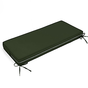 Focuprodu Bench Cushions.Double Piping Bench Cushions for Indoor/Outdoor Furniture,42x16 inchs Outdoor Bench Cushions for Courtyards, Terraces, Swing Cenches (42x16x2.5, Military Green)
