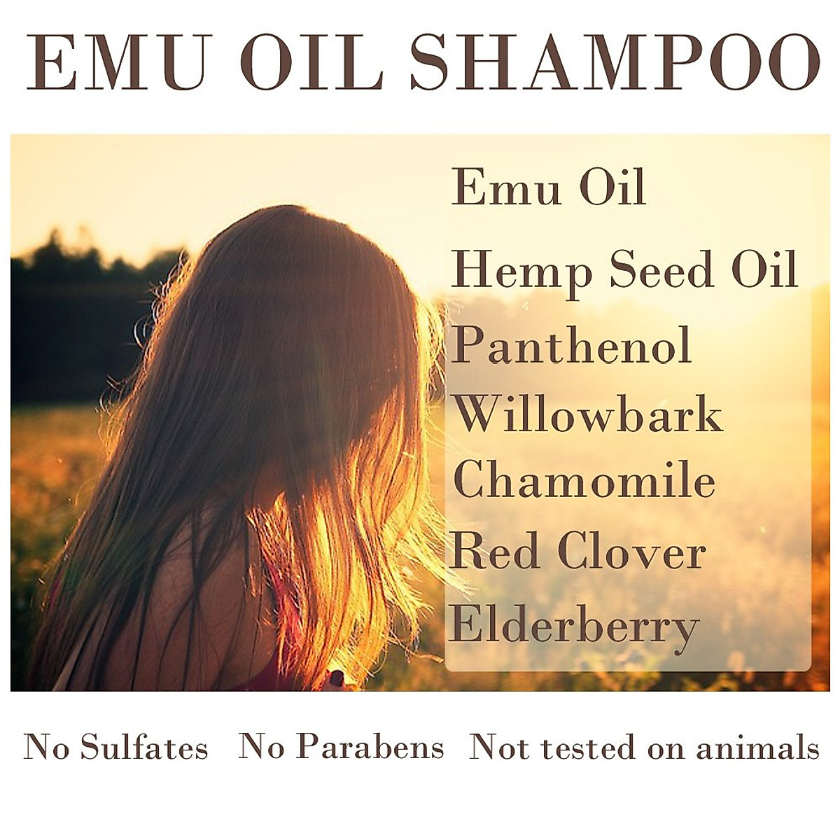 Emu Oil Shampoo and Leave-in Conditioner Set Sulfate Free with Special Keratin