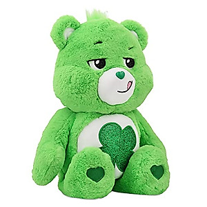 Care Bears 18" Plush - Good Luck Bear with Glitter Belly Badge - Soft Huggable Material!