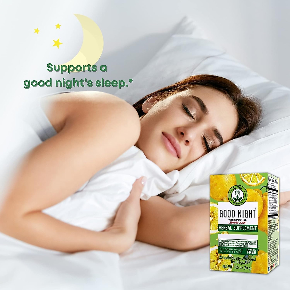 Dr. Tea Good Night Tea with Chamomile - Lemon Flavor - 20 Tea Bags