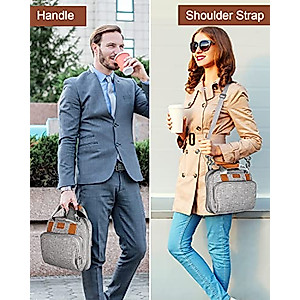 Amersun Bible Cover for Women, Men and Girl with Shoulder Strap - Roomy Bible Case with Multi-Pocket - Bible Tote Bag for Women,Girls(Grey)