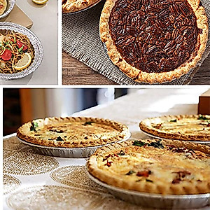 Waytiffer 9" Pie Pans (10pack) - Disposable Aluminum Foil Pie Tins,Heavy-duty, Baking Tin Plates, Standard Size