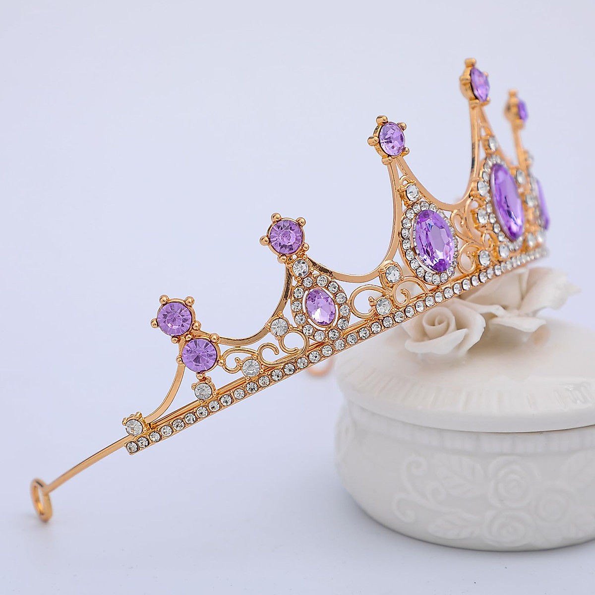 FORSEVEN Crystal Tiaras Birthday Crown for Women Wedding Rhinestones Princess Party Headbands Hair Accessories for Women and Girls