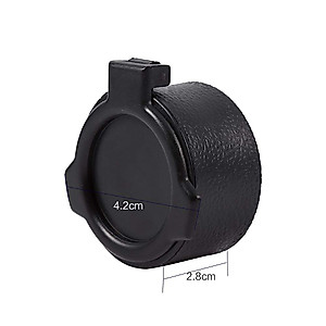 GOTICAL Hunting Scope Lens Cover Cap Rifle Rubberized Flip-Up Open Optic Scope Sight Accessories, Dustproof Scope Cover, Compatible with Eyepiece and Objective of Post (Lens Cover - 42mm / 1.6inch)