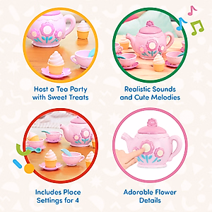 Battat- Play Circle- Singing Teapot – Toy Food – Pretend Play- Kitchen Set – 3 years + (17 Pcs)