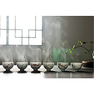 ToiM China Characteristic Exquisite Hand-painted Ceramic Tea Cup Set Kung Fu Tea Cups, Set of 6, Gift Box Packaged