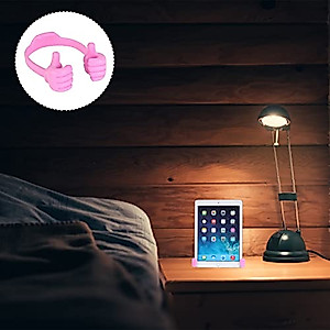 Mipcase Thumbs up Cell Phone Holder Lazy Mobile Phones Stand with Hand Holder Multi-Angle Desktop Tablet Cellphone Thumb Holder for Tablet Smarts Cellphone Travel Pink