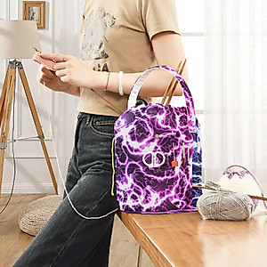 Aslsiy Yarn Bag Galaxy Gradient Small Crochet Bag Milky Way Knitting Project Bag for Yarns Crochet Accessories for Crocheter Knitter