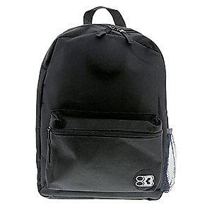 BAZIC School Backpack 16" Black, Lightweight School Bag for Students Men Women Travel, Fit 13 inch Laptop Notebook, 1-Pack