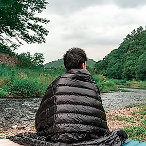 ZOOOBELIVES Ultralight Down Camping Blanket - 1.35lbs, 650 Fill Power Puffy Quilt. Compact & Warm Comforter for Travel, Beach, Hammock, Backpacking - Elevate Your Outdoor Comfort - AlpliveR300