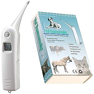 AURYNNS Pet Thermometer Dog Thermometer, Fast Digital Veterinary Thermometer, Pet Thermometer for Dogs, Cats, Horse,Cattle, Pigs,Birds, Sheep.(Battery Included)