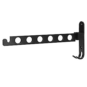 TOPINCN Folding Clothes Hanger Folding Hanger Rack Closet Organizer Laundry Drying Rack Black Wall Mounted 6 Holes 103° Clothe Hanger Wall Wall Hanging Rack Foldable for Wall