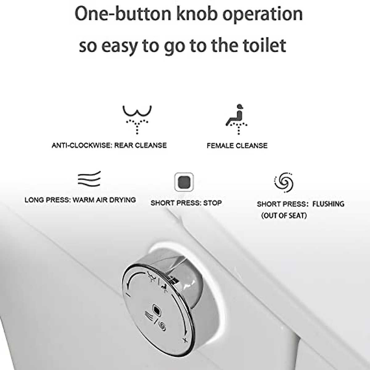 Simple Project Smart Toilet, Smart Bidet Toilet | White Tankless Toilet, Smart Toilet Seat With Remote | Elongated One Piece Toilet Bidet with Auto-flush, Drying, Self-cleaning, Foot kick sensor