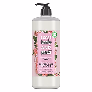 Love Beauty and Planet Blooming Color Sulfate-Free Shampoo Murumuru Butter & Rose, for Color Treated Hair Vegan, Paraben-free, Silicone-free, Cruelty-free 32.3 oz