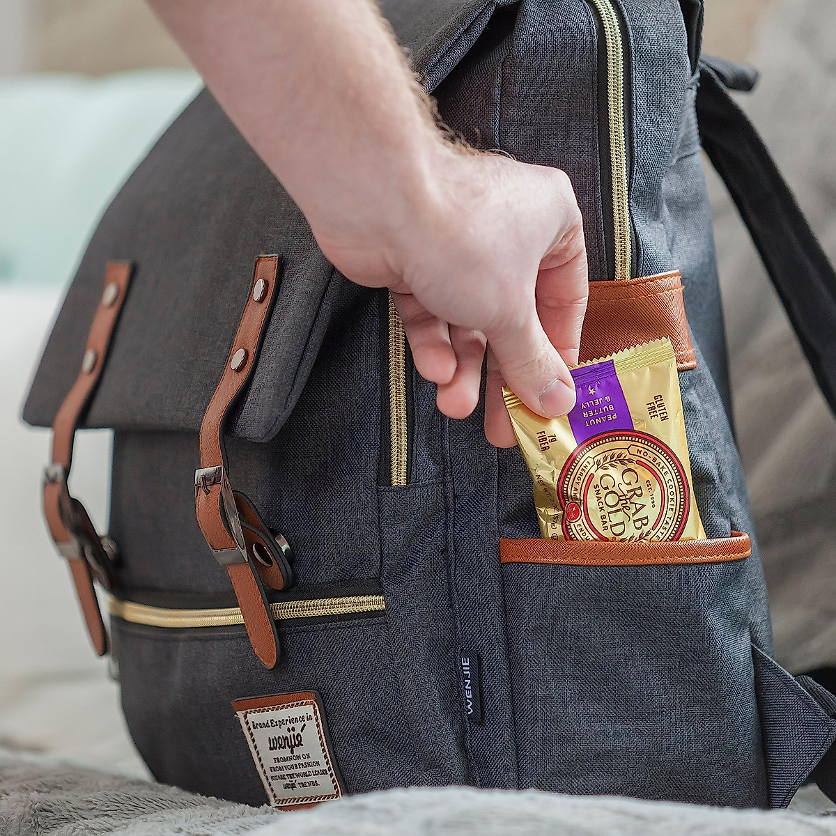 GRAB THE GOLD Snack Bars, Peanut Butter & Jelly (14 Bars - Amazon Exclusive) 11g Plant-Based Protein, Made w/Organic Oats & Cranberries, Whole Food Bars, Gluten Free - Vegan - High Fiber - Dairy Free…