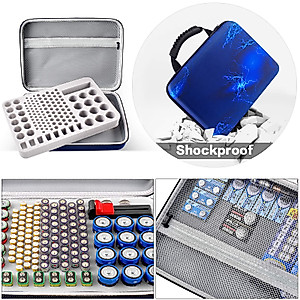 Battery Organizer Storage Holder, Batteries Storage Containers Box with Battery Tester Checker. Holds 150+ Batteries AA AAA 9V C D Lithium 3V LR44 CR2016 CR1632 CR2032 CR2025 (Not Includes Batteries）