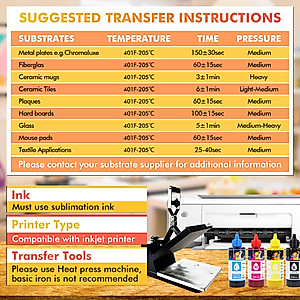 Koala Sublimation Paper 8.5x11 inches Easy to DIY T-shirts, Tumblers, Mugs Only Compatible with Inkjet Sublimation Printer Sublimation ink 100 sheet 123g