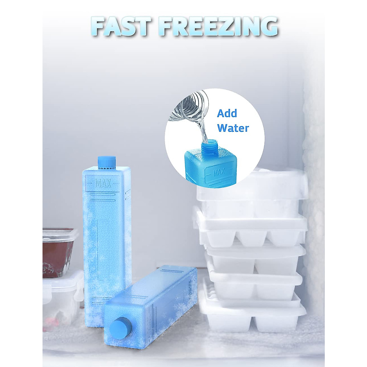 SEEPER Ice Packs for Coolers, Materials Eco-Friendly, Reusable Long Lasting Freezer Packs for Lunch Bags/Boxes, Air Cooler, Food Preservation, Medical Emergencies, Transport, First Aid Sprains