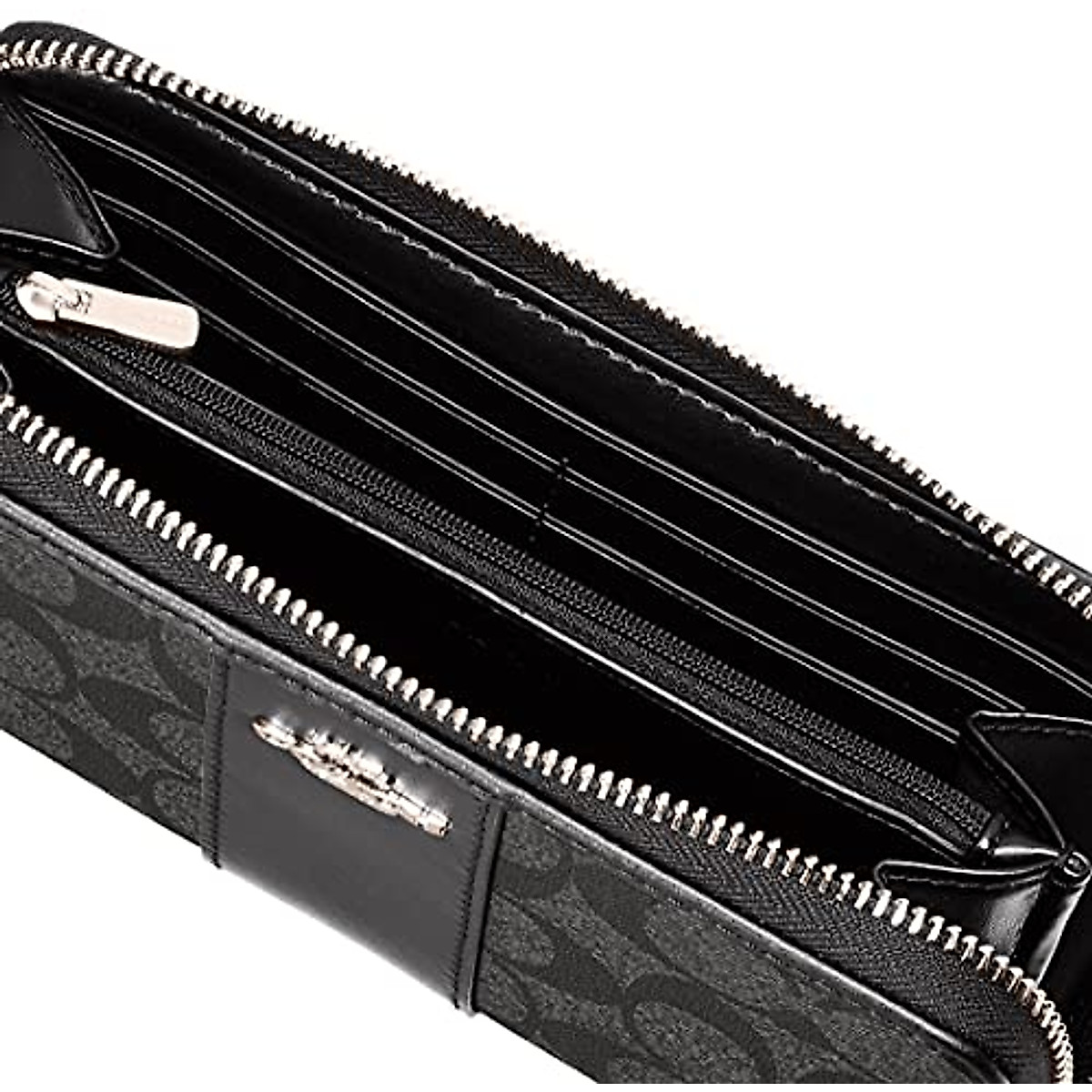 COACH(コーチ) Women PVC coated canvas Wallet, Sv/BlackSmokeBlack, One Size