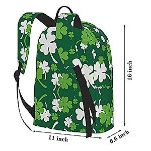 Delerain 16 Inch Backpack St Patrick's Day Laptop Backpack School Bookbag Full Print Shoulder Bag Travel Daypack