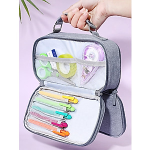 Jiolly Black Pencil Case Large capacity Pencil Pouch 3 Compartment Large Storage Pouch Double Zipper Storage Bag Portable Multifunctional bag Desk Organizer School Pencil Case New Semester Begins