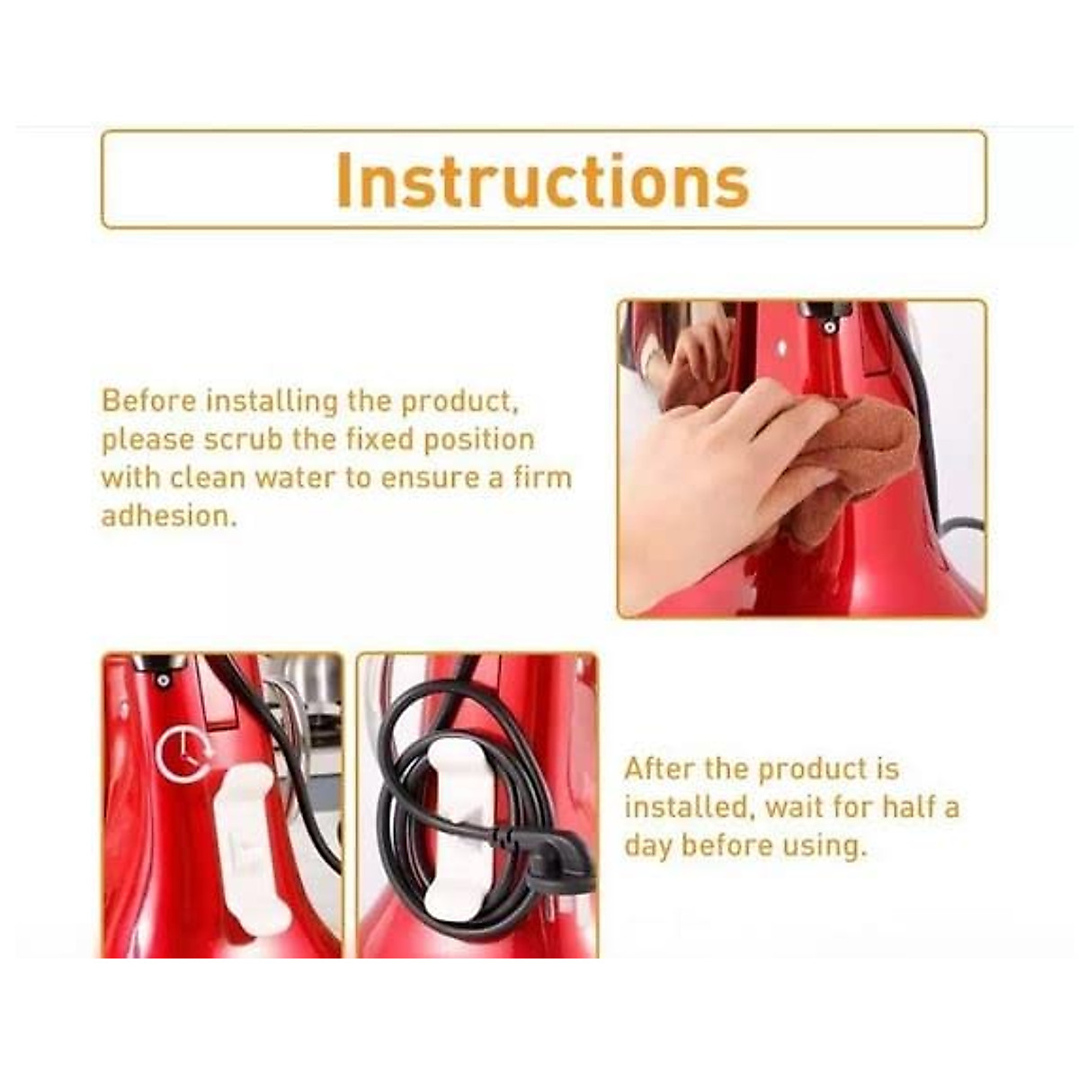 XERALITE Cord Organizer for Kitchen Appliances & Electronics - 6 Pack Cord Organizer - Easy to Install