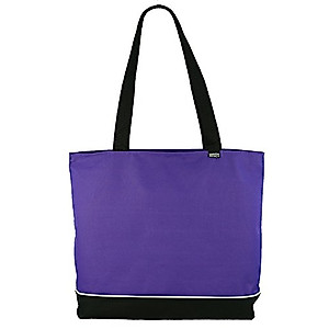 Shoulder Tote Bag with Zipper, Purple