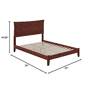 AFI Metro Full Platform Bed with Open Footboard and Turbo Charger in Walnut