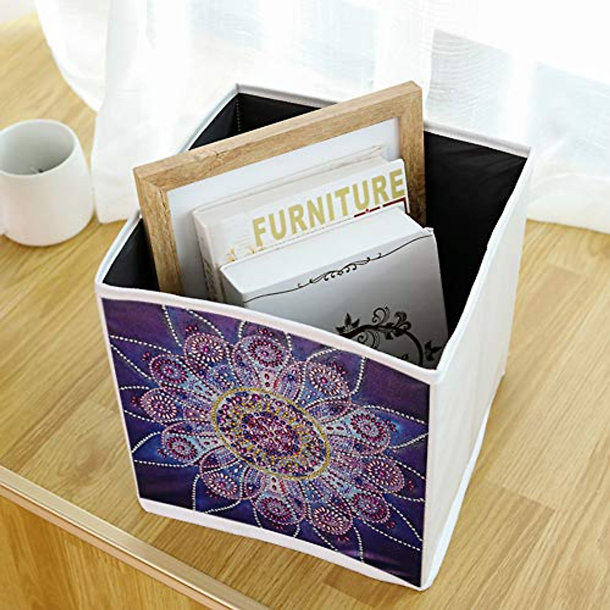 Storage Cubes with Diamond Painting, Organizer Container Folding Storage Box 5D DIY Diamond Painting Kits Art Craft for Desktop Toys Sundries Pantry Closet, Toys, Bedroom Organizer