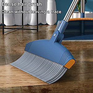 RUNLAIKEJI Broom and Dustpan Set, Broom and Dustpan Set with Long Handle, Broom and Dustpan Set for Home, Kitchen Broom and Dustpan Set, Broom Dustpan, for Home Kitchen Lobby Floor Cleaning Supplies