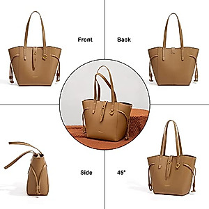 Cnoles Women Purse And Handbags for Women Tote Shoulder Crossbody Satchel Hobo Bags Purse Designer Handbags Genuine Leather Brown
