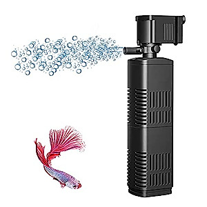 EmmaWu Jeneca IPF-180 Submersible Filter 300 GPH Aquarium Internal Filter for (Up to 100 Gallon) Fish and Turtle Tank and Pond with Chemical, Physical, and Biological Filtration
