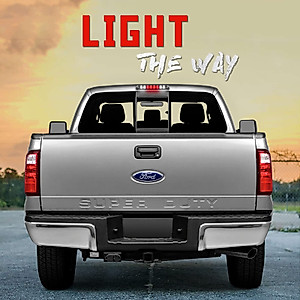 Replacement for Ford F-250 F-350 F-450 F-550 Super Duty 1999-2016 /Ford Ranger 1993-2011 Clear Lens Black Housing Tail High Mount 3rd Third Brake Light Cargo Lamp Waterproof