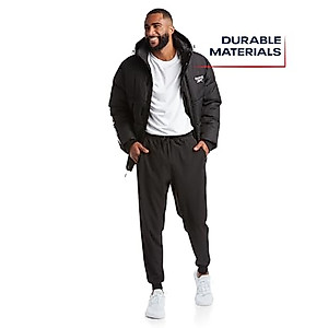 Reebok Men's Winter Jacket - Heavyweight Quilted Puffer Parka Coat - Weather Resistant Ski Jacket for Men (M-XXL), Size Medium, Black