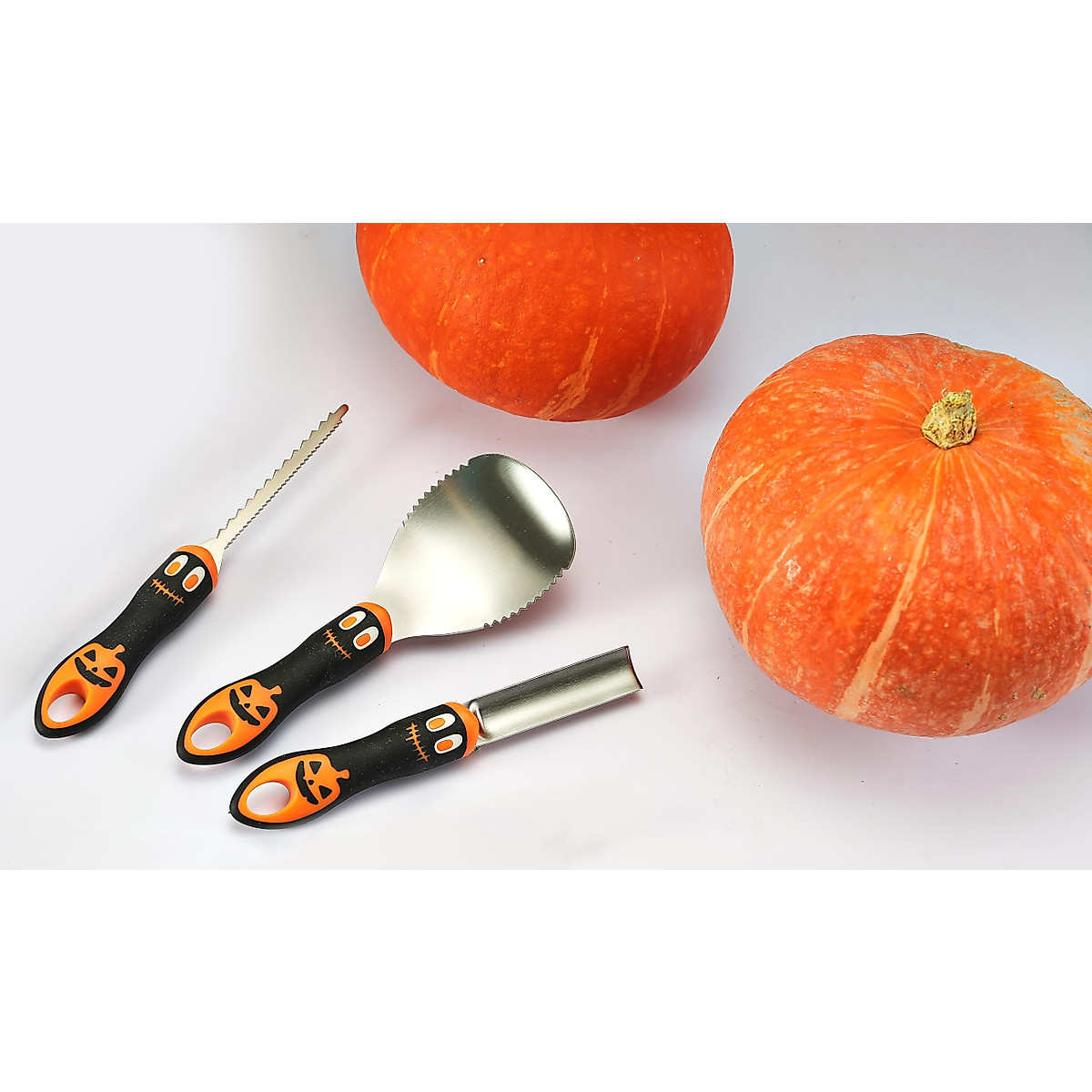 WeKit Halloween Pumpkin Carving Kit Tools, 11 Pcs Professional Heavy Duty Carving Set, Stainless Steel Double-side Sculpting Tool Carving Kit for Halloween Decoration and Gifts