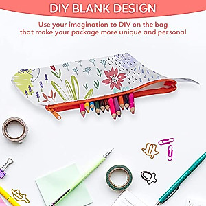 30Pcs Canvas Pencil Pouch Sublimation Blank Makeup Bags in Bulk Cosmetic Bag with Zipper Multi Purpose Blank DIY Craft Bag for Vinyl Projects Travel Toiletry Bag Christmas Gifts 9.8 x 5 x 2 Inch