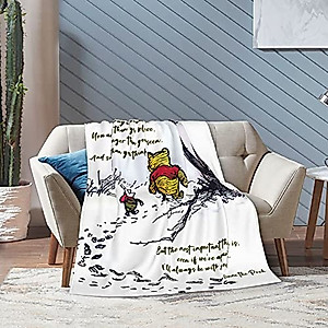 Jvolxui Cute Cartoon Bear Blanket Super Soft Flannel Blanket Luxury Warm Plush Bedding for Sofa Living Room Bedroom, Black2, S 50''x40''