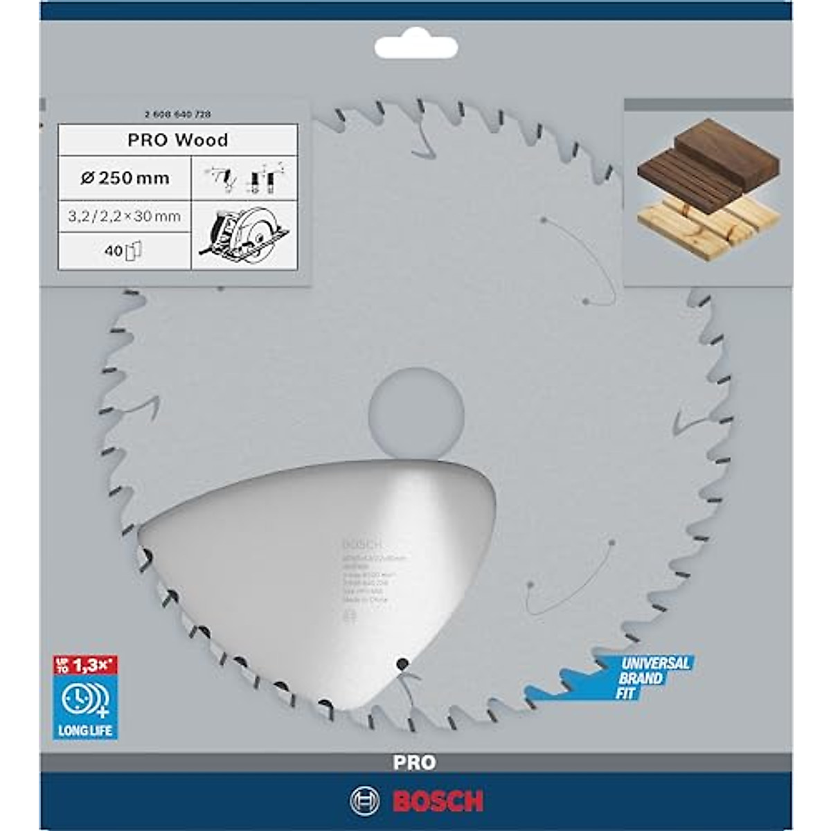 Bosch 2608640728 Circular Saw Blade "Top Precision" Opwoh 9.84inx30mm 40T